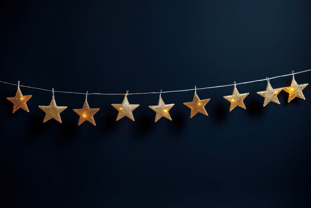 Gold star light hanging night | Free Photo - rawpixel