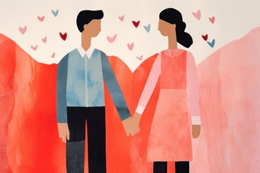 Couple holding hands art painting | Free Photo Illustration - rawpixel