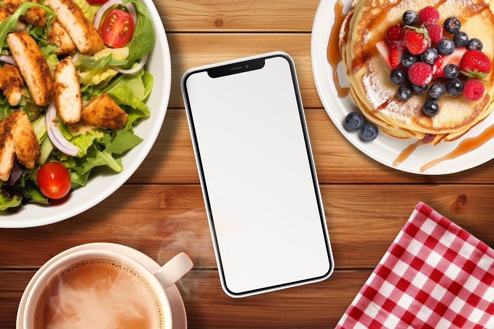 Blank phone screen, food photo | Premium Photo - rawpixel