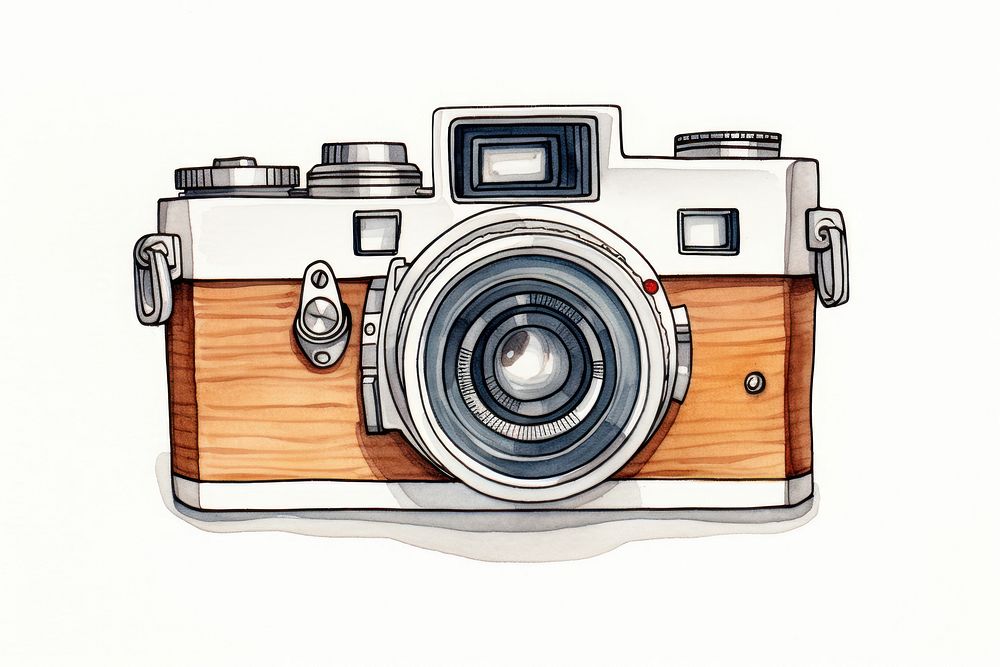 Camera sketch white background photographing. | Free Photo Illustration ...