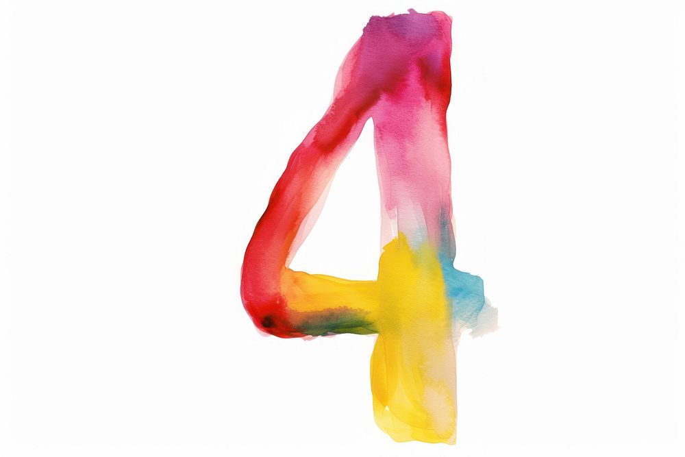 Number 4 paint text white | Free Photo Illustration - rawpixel