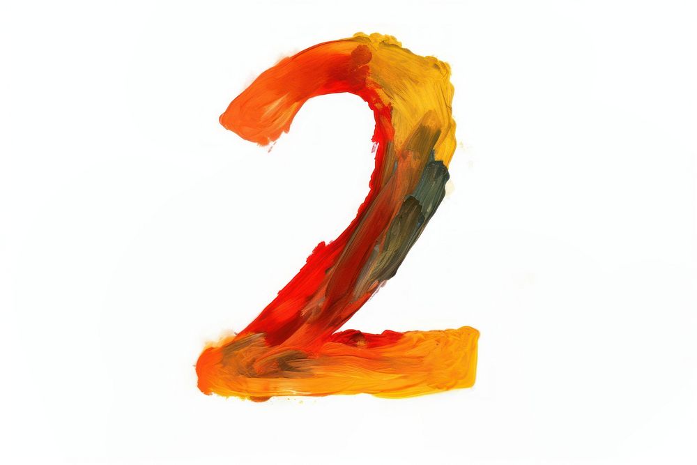 Number 2 paint text white | Free Photo Illustration - rawpixel