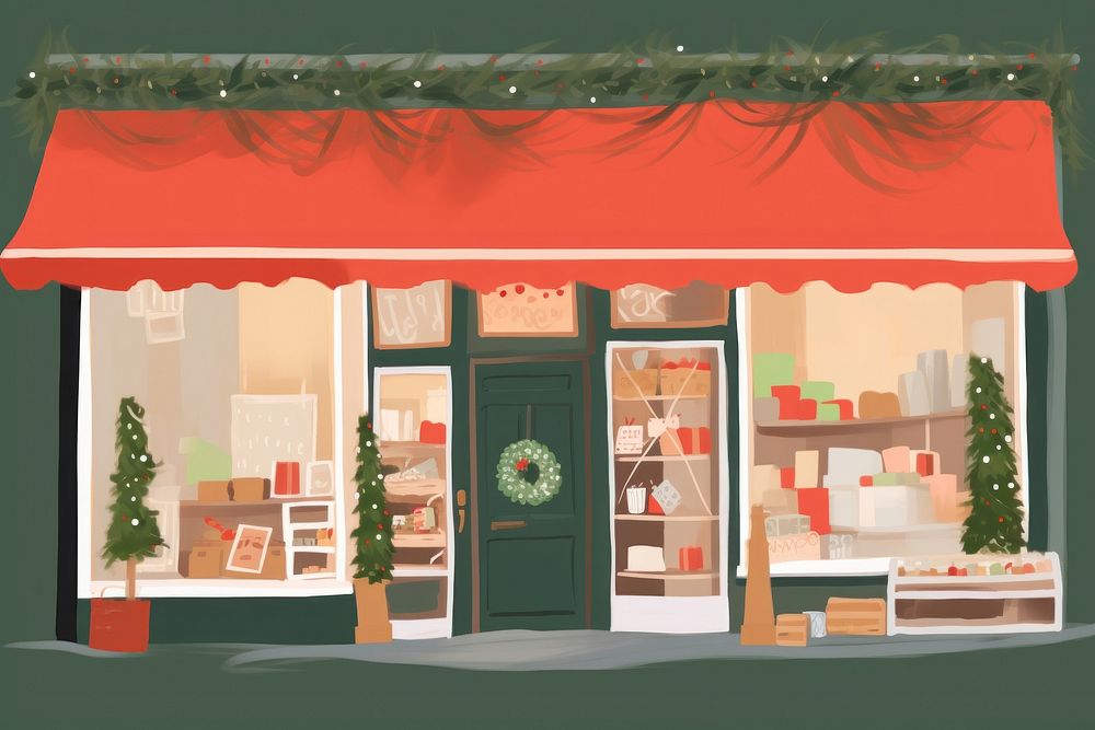 Christmas store plant architecture illuminated. | Free Photo ...