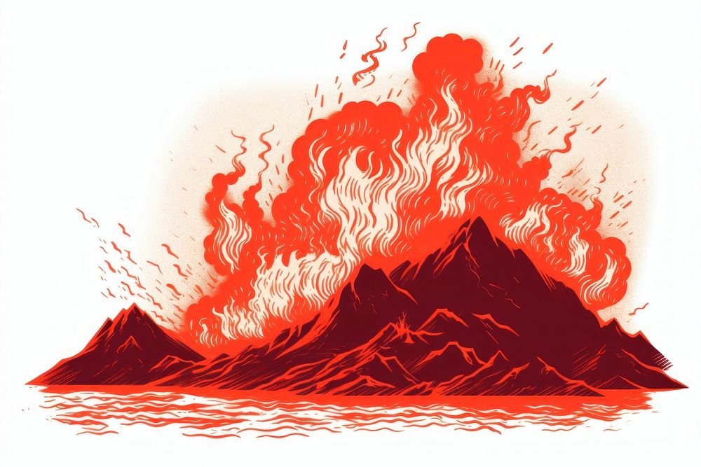 Fire mountain volcano lava. | Free Photo Illustration - rawpixel