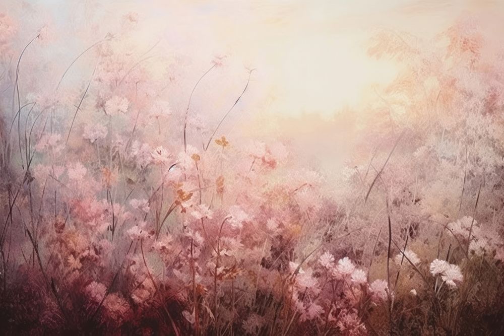 Floral field shadow outdoors painting | Free Photo Illustration - rawpixel