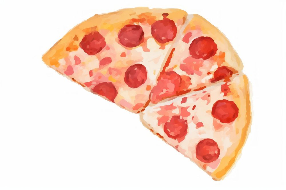 Pizza food white background pepperoni. | Free Photo Illustration - rawpixel