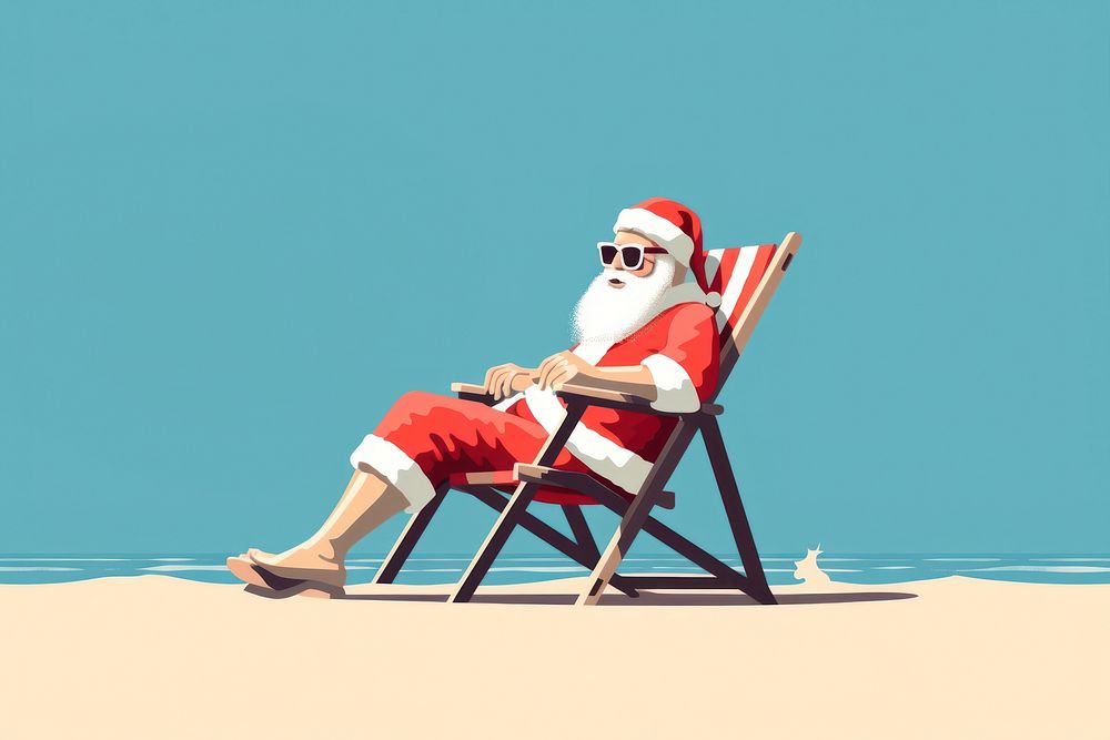 Santa chilling christmas glasses chair. | Free Photo Illustration ...