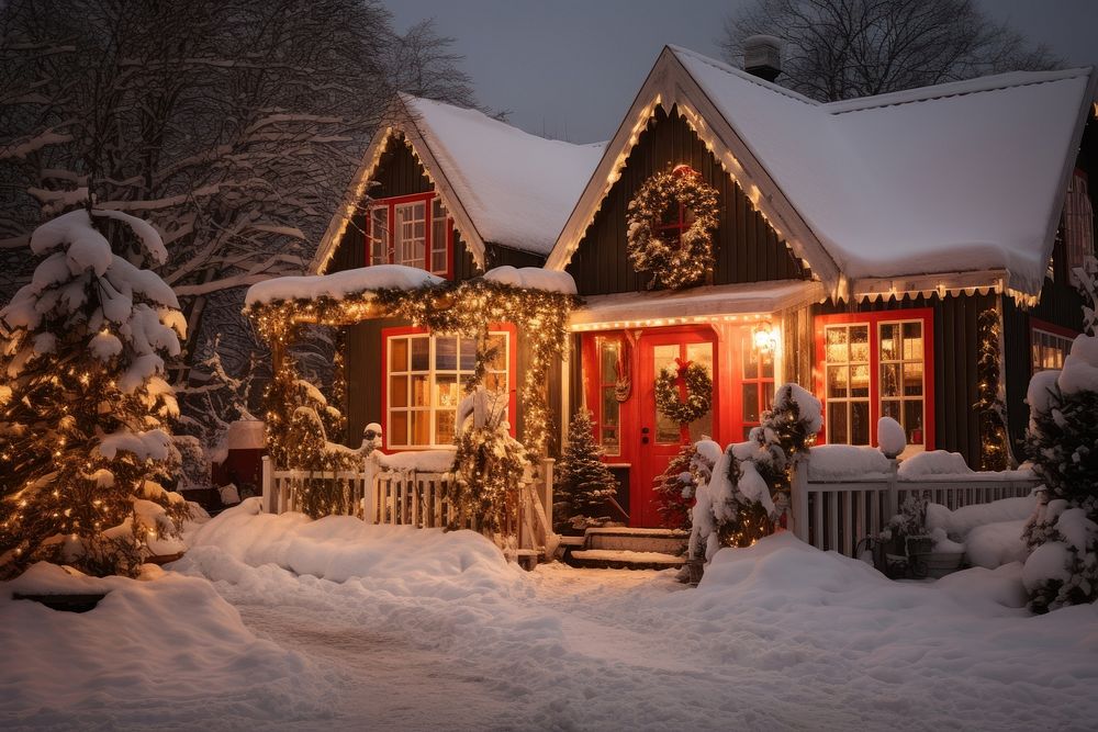 Christmas architecture building house. AI | Premium Photo - rawpixel