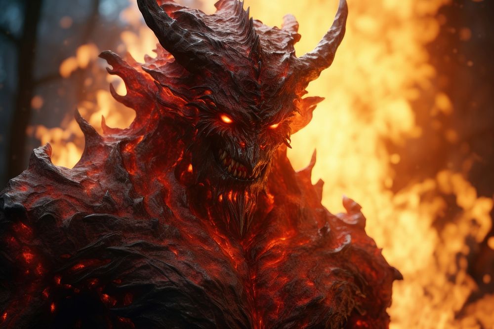 Fire demon bonfire dragon darkness. | Free Photo - rawpixel