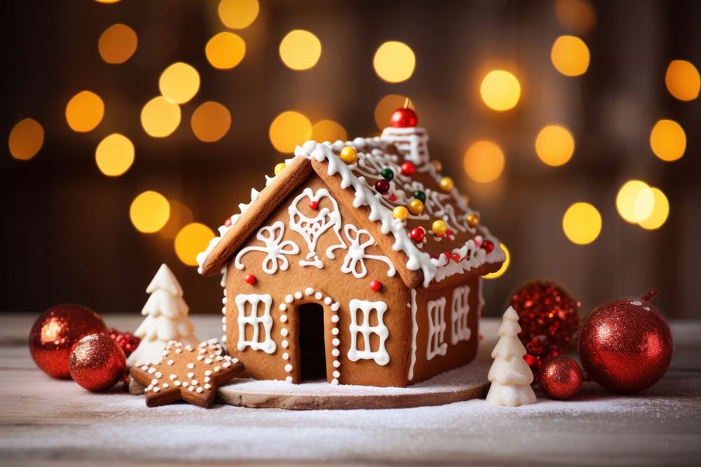 Christmas gingerbread man house decoration | Free Photo - rawpixel