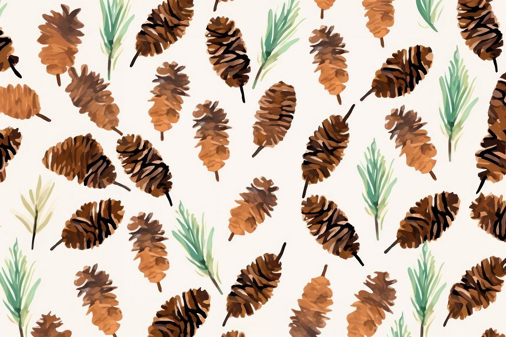 Pine cones pattern plant tree. | Free Photo Illustration - rawpixel