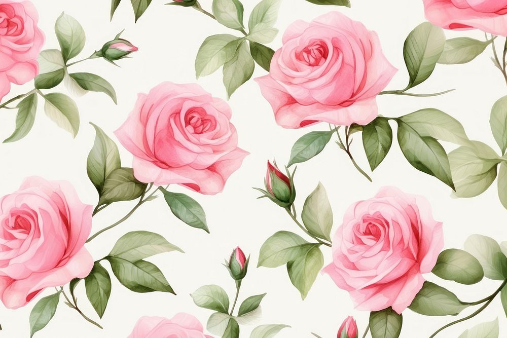 Pink rose pattern backgrounds flower. | Free Photo Illustration - rawpixel