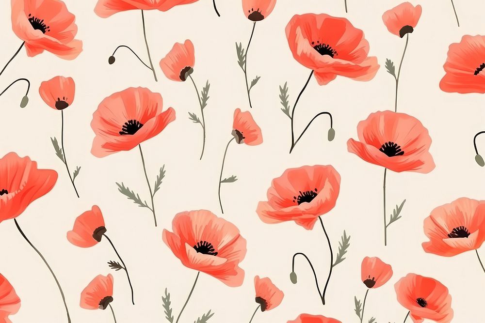 Poppy flower backgrounds pattern petal. | Free Photo Illustration ...