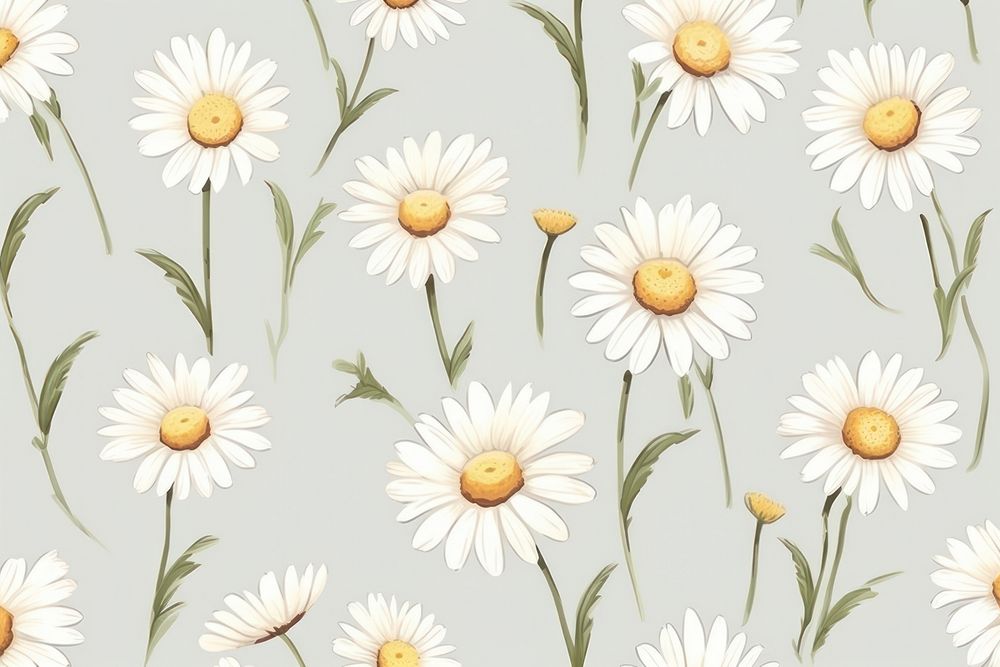 Watercolor cute daisy pattern backgrounds | Free Photo Illustration ...