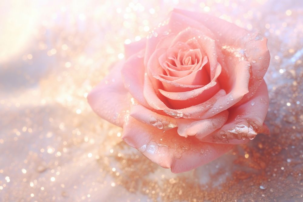 Pink rose glitter backgrounds flower | Premium Photo Illustration ...