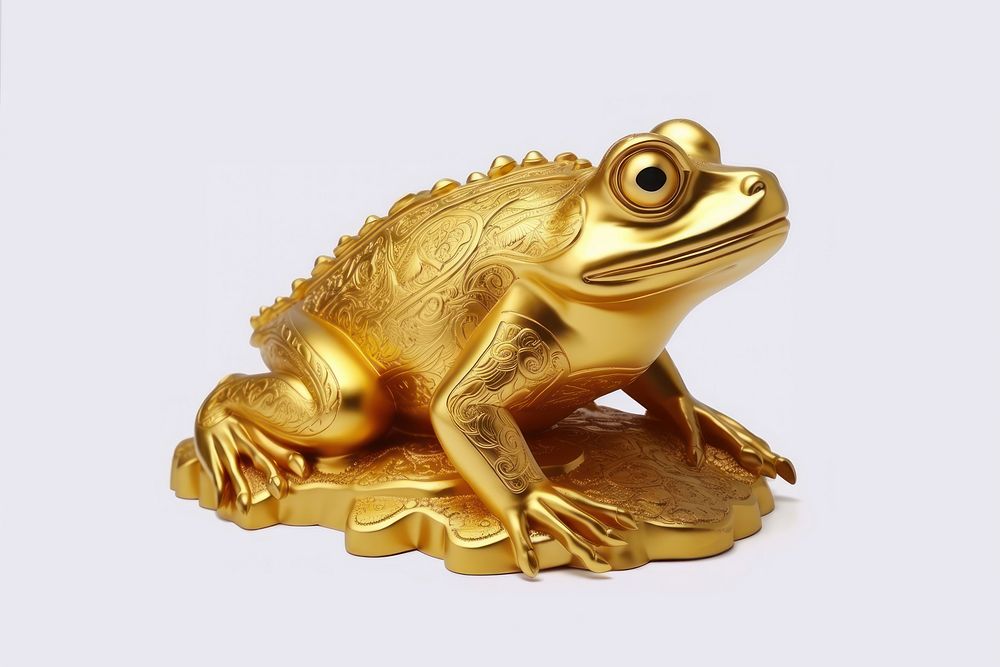 Golden frog amphibian sculpture wildlife. | Premium Photo - rawpixel