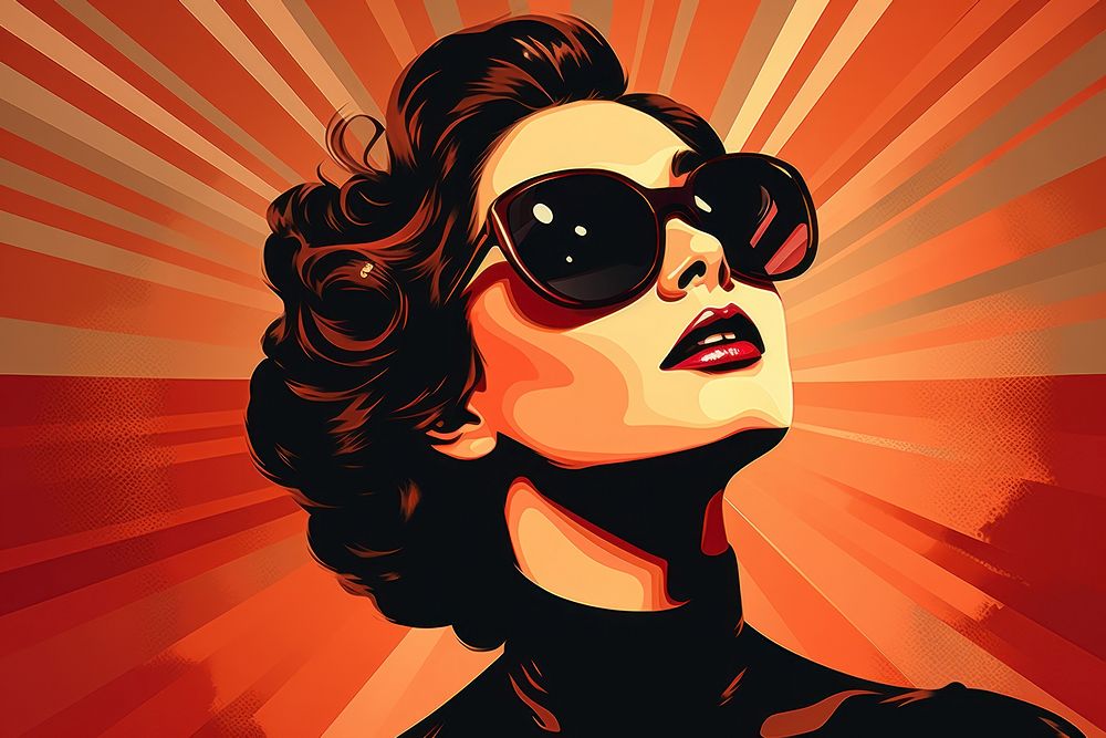 Retro sunglasses portrait cartoon. | Premium Photo Illustration - rawpixel