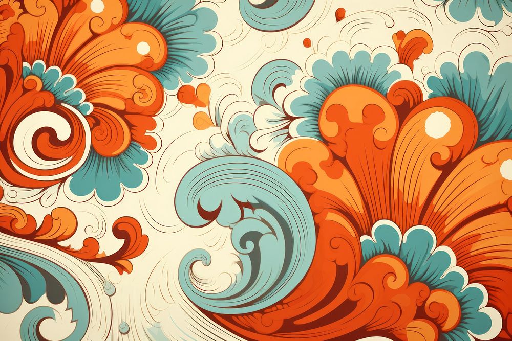 Retro wallpaper pattern art. AI | Free Photo Illustration - rawpixel