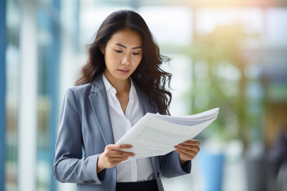 Business woman paperwork document reading. | Premium Photo - rawpixel
