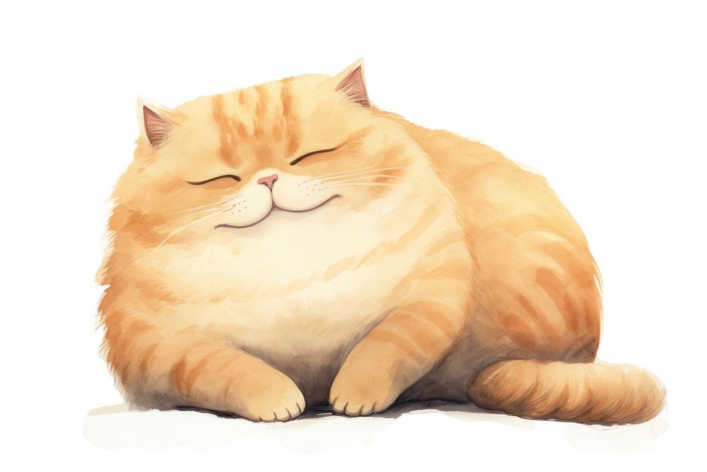 Cat cuddling drawing mammal animal. | Free Photo Illustration - rawpixel