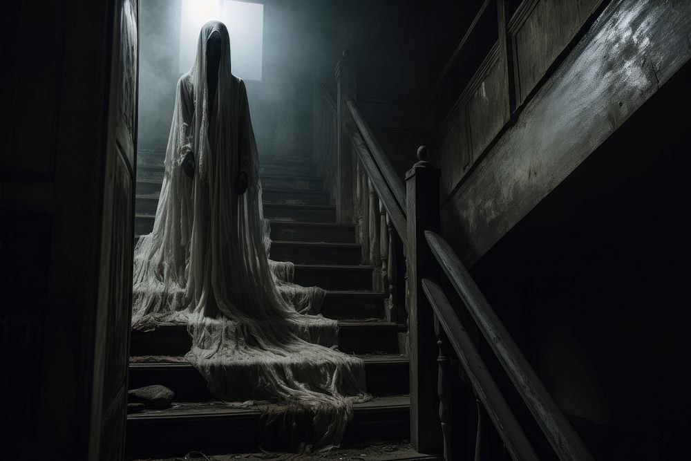 ghost architecture staircase building. AI | Premium Photo - rawpixel