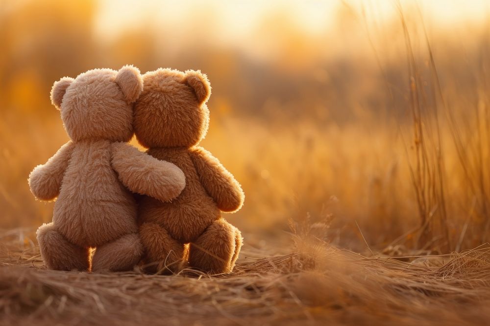 2 teddy bear cuddling cute | Free Photo - rawpixel