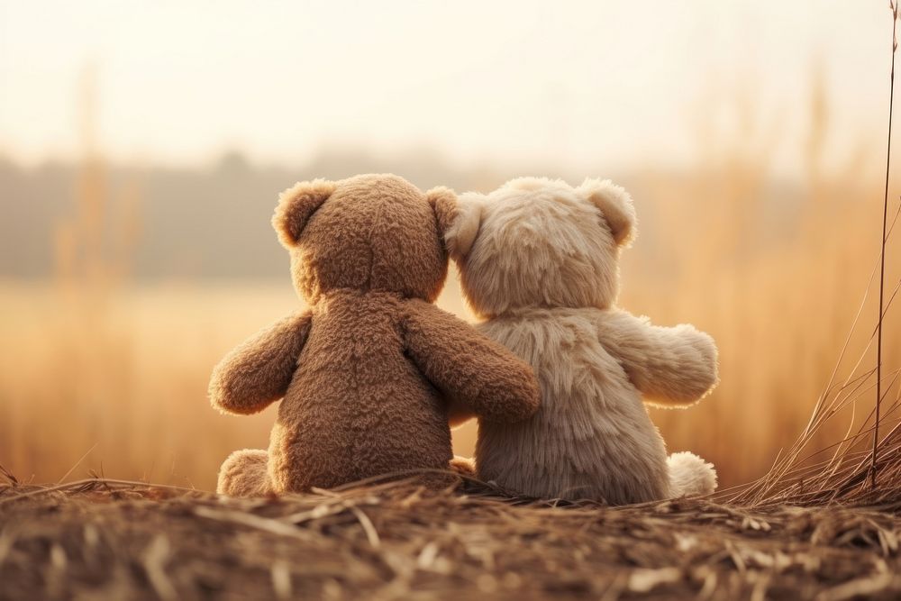 2 teddy bear cuddling cute | Free Photo - rawpixel