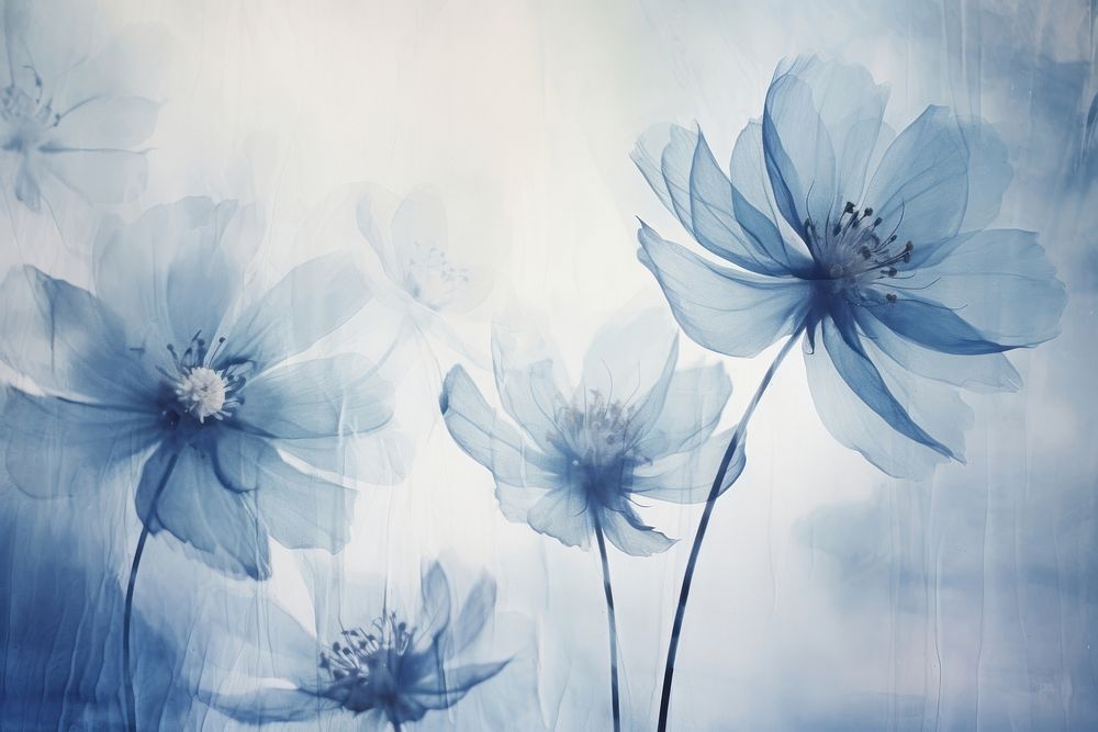 Cyanotype art backgrounds flower nature. | Premium Photo Illustration ...
