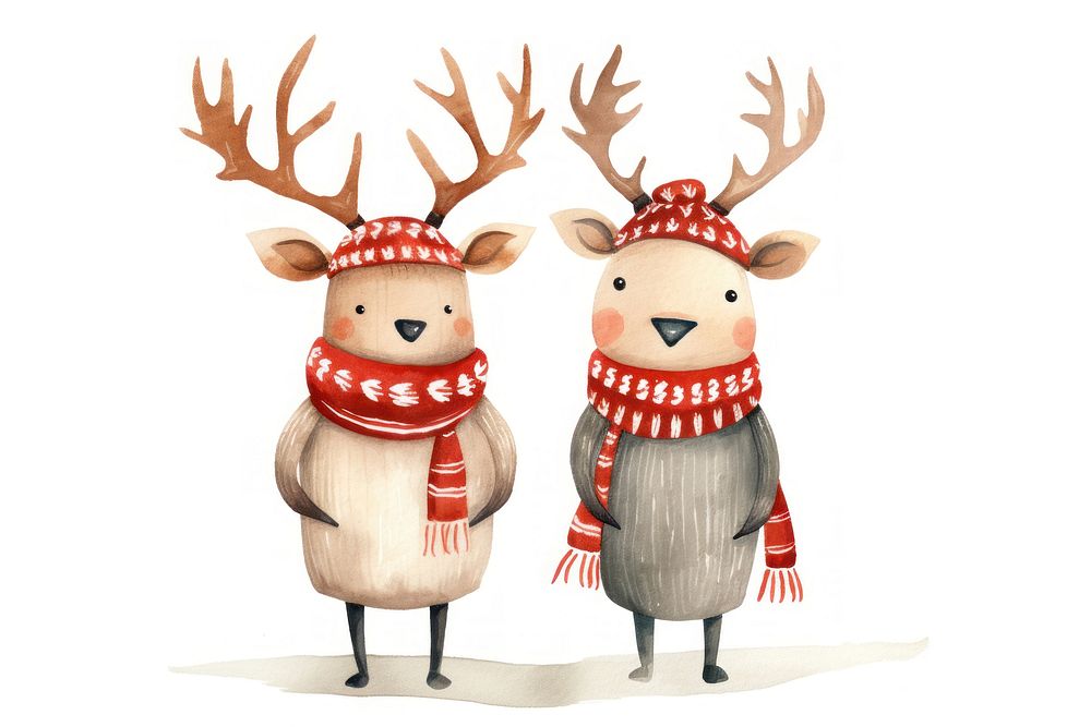 Reindeer couple figurine mammal animal. | Premium Photo Illustration ...