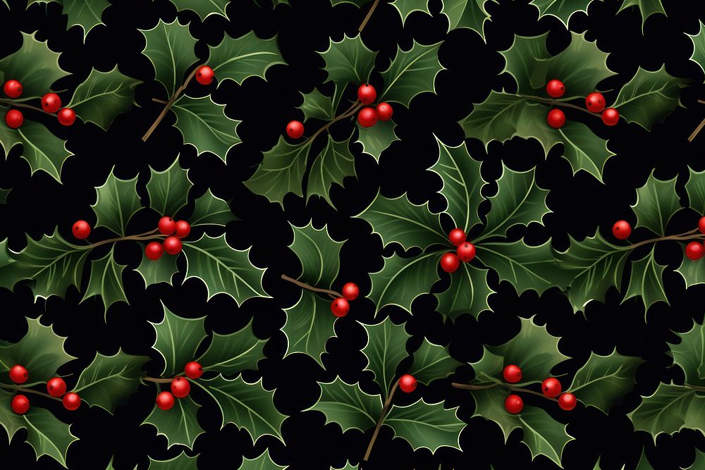 Holly pattern branch holly. AI | Free Photo Illustration - rawpixel