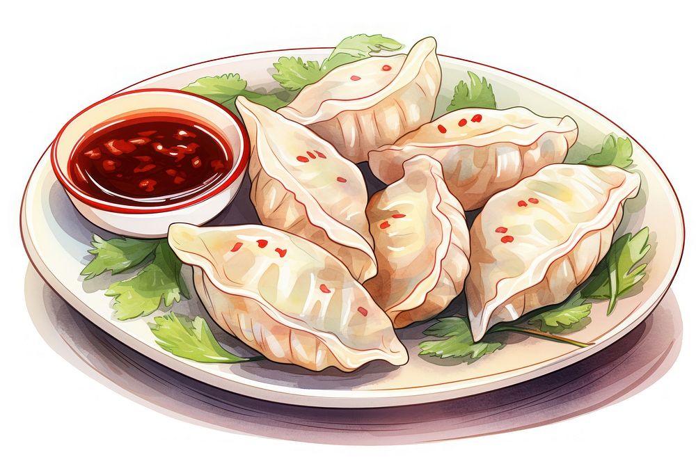 Dumplings plate food meal. AI | Premium Photo Illustration - rawpixel