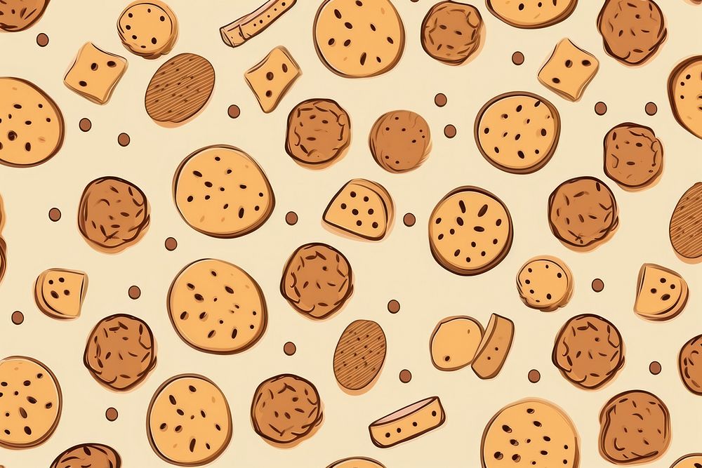 Biscuits pattern backgrounds bread. AI | Free Photo Illustration - rawpixel