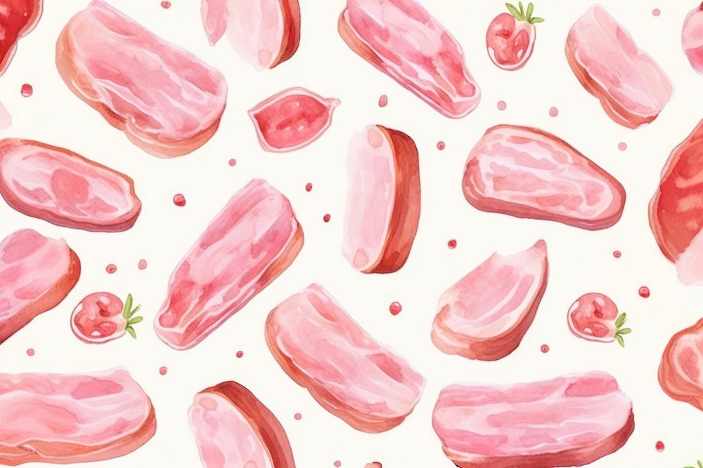 Ham backgrounds pattern food. AI | Free Photo Illustration - rawpixel