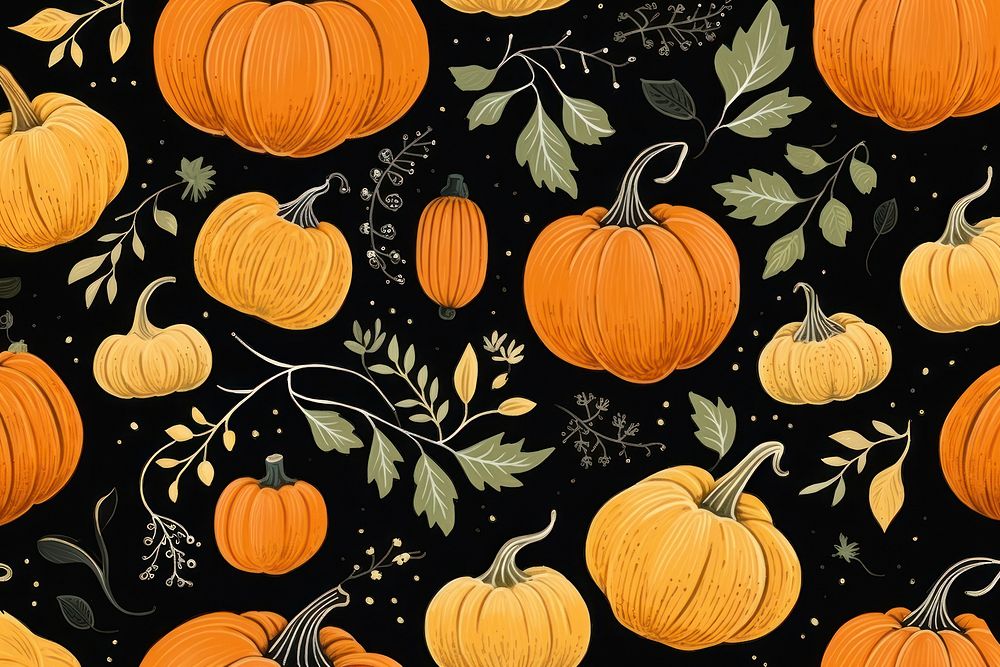Pumpkin pattern backgrounds vegetable. AI | Free Photo Illustration ...