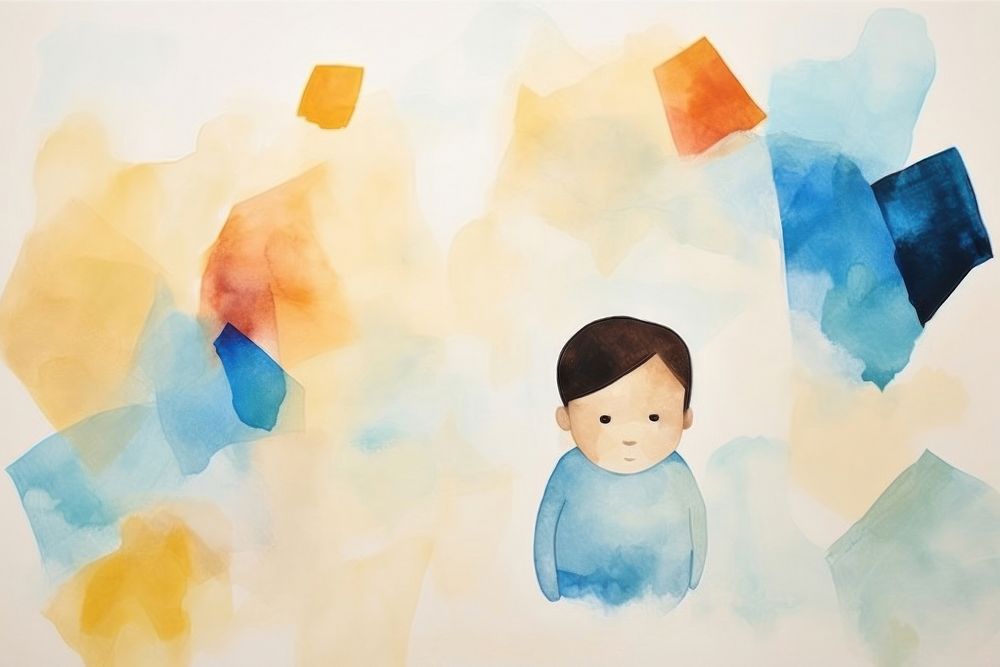 Baby boy art abstract painting. | Free Photo Illustration - rawpixel