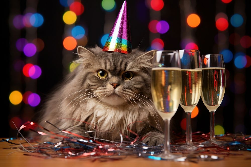 Cat glass party mammal. | Premium Photo - rawpixel