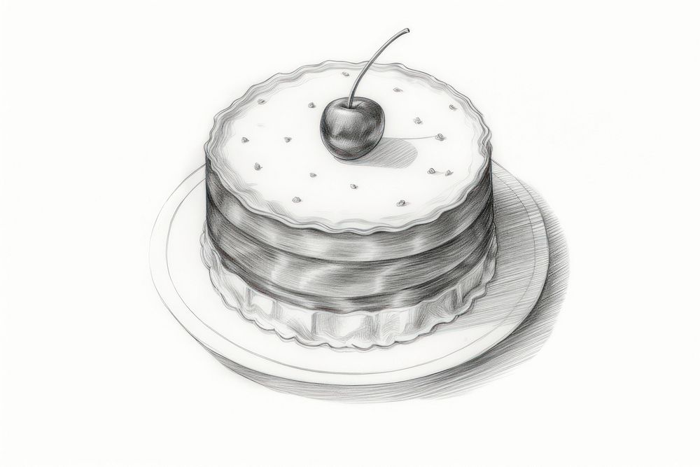 Cake drawing sketch dessert. | Premium Photo Illustration - rawpixel