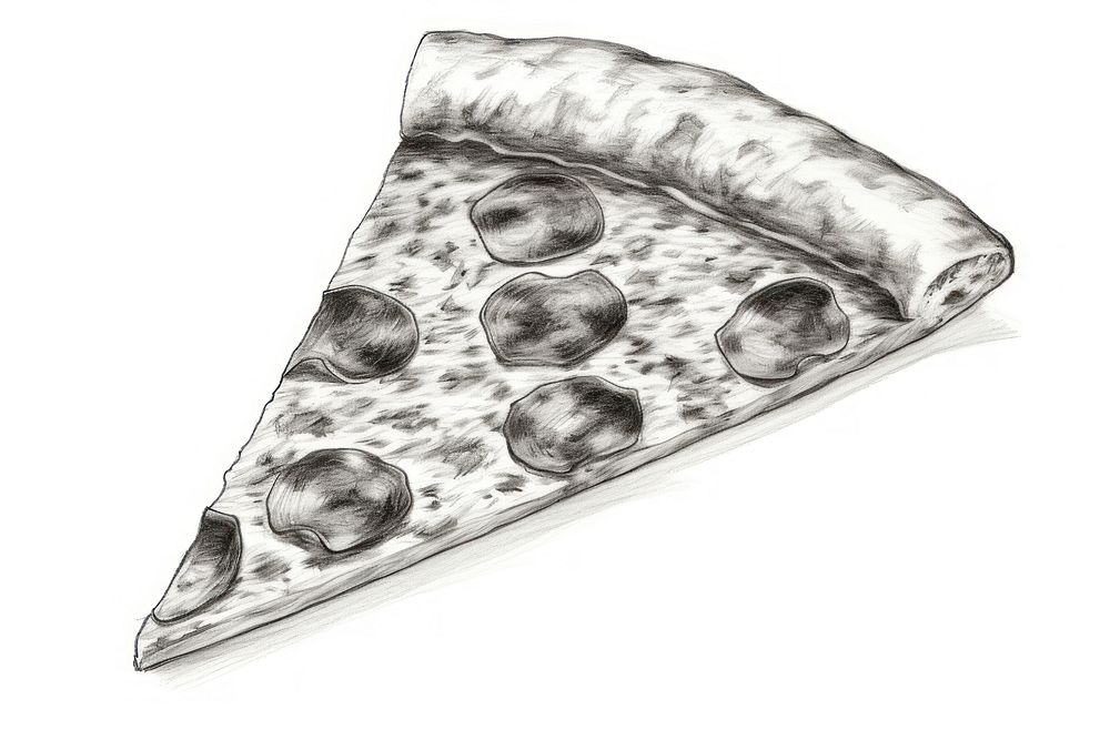 Pizza drawing sketch illustrated. AI | Free Photo Illustration - rawpixel
