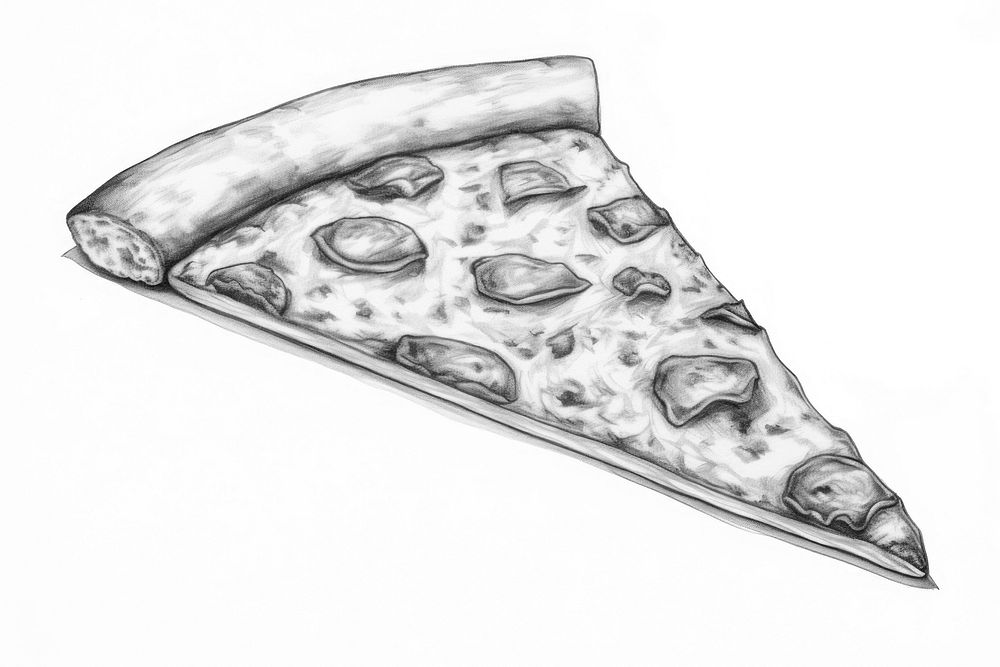 Pizza drawing sketch food. AI | Free Photo Illustration - rawpixel
