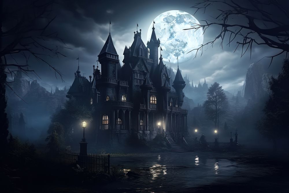 Spooky old gothic castle night | Premium Photo - rawpixel