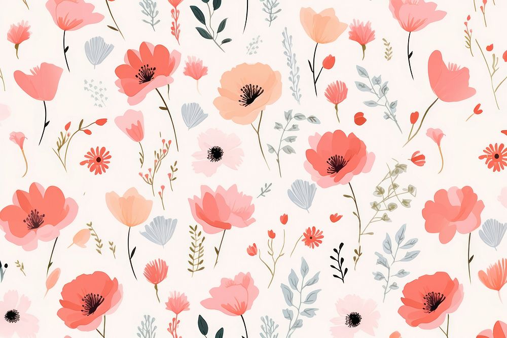 Spring flowers pattern backgrounds wallpaper. | Free Photo Illustration ...