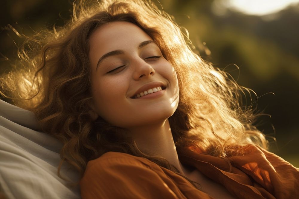 Girl relaxing portrait outdoors smile. | Premium Photo - rawpixel