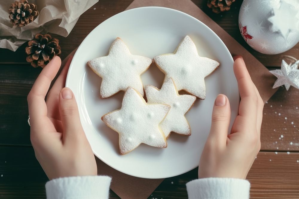 Plate stuffed cookies holding icing. | Premium Photo - rawpixel