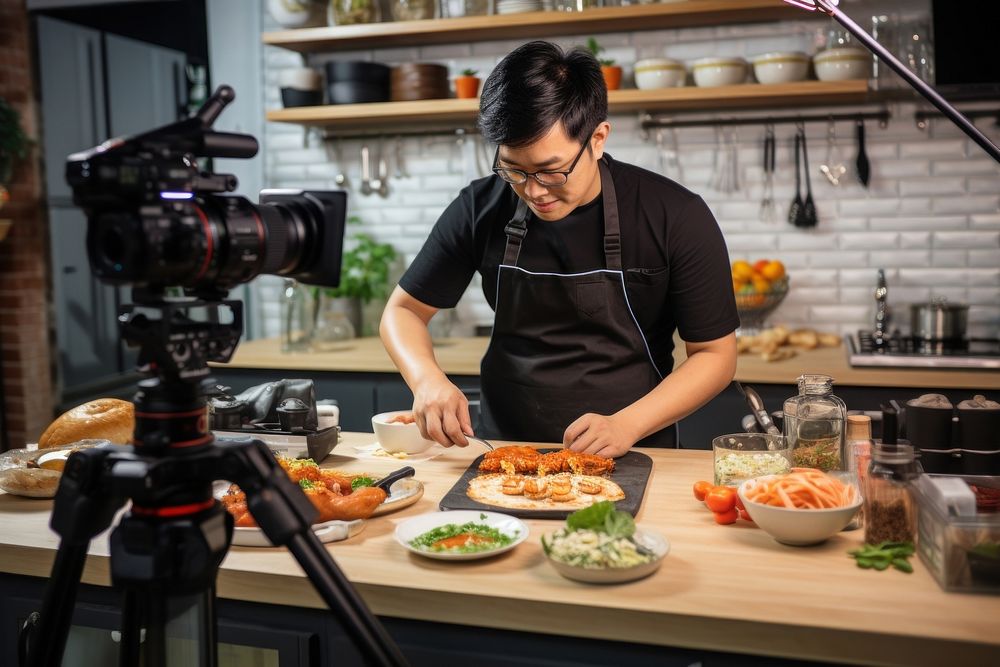 Food vloging filmmaking restaurant technology. | Premium Photo - rawpixel