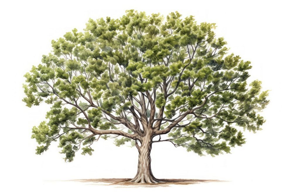 Watercolor beech tree drawing sketch | Free Photo Illustration - rawpixel