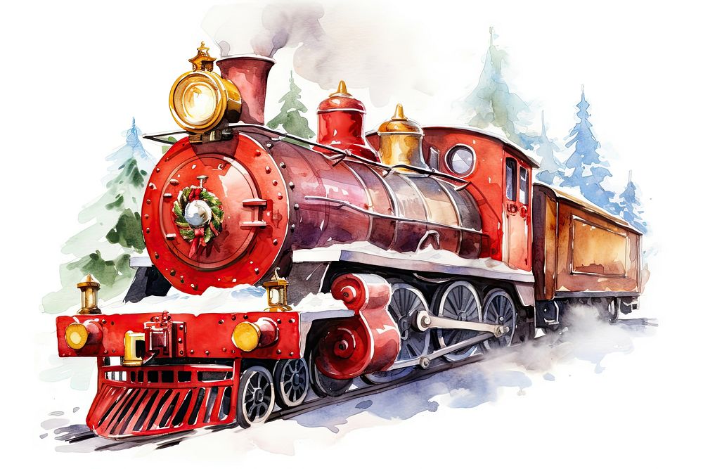 Santa claus train locomotive vehicle | Premium Photo Illustration ...