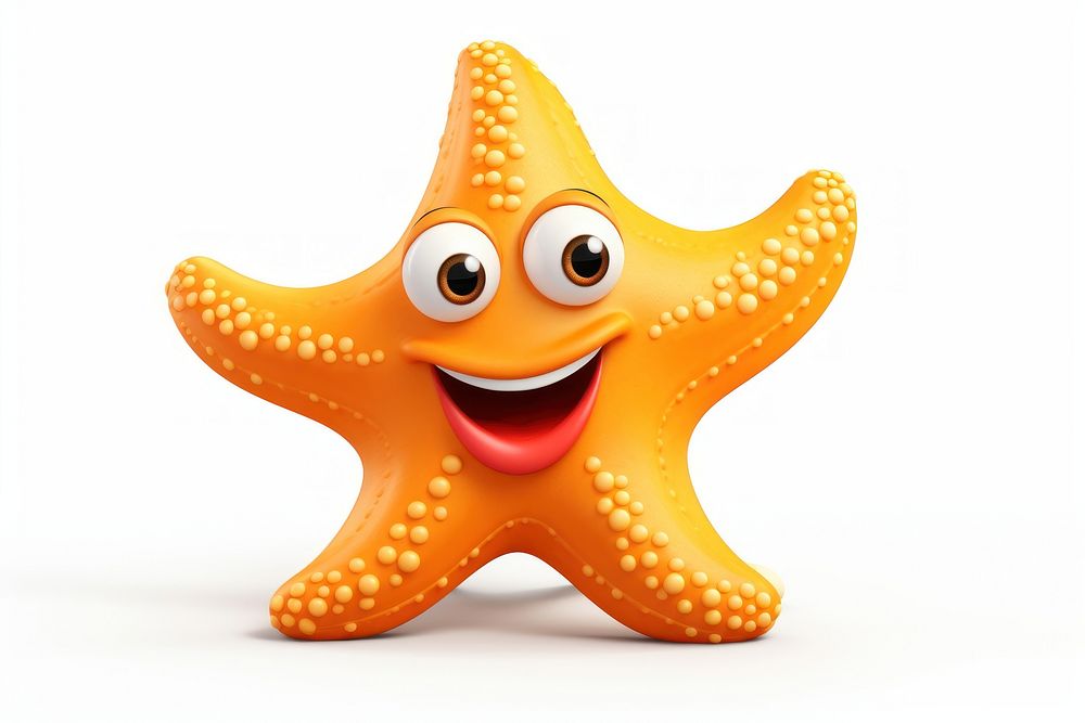 Cartoon starfish white background anthropomorphic | Free Photo ...