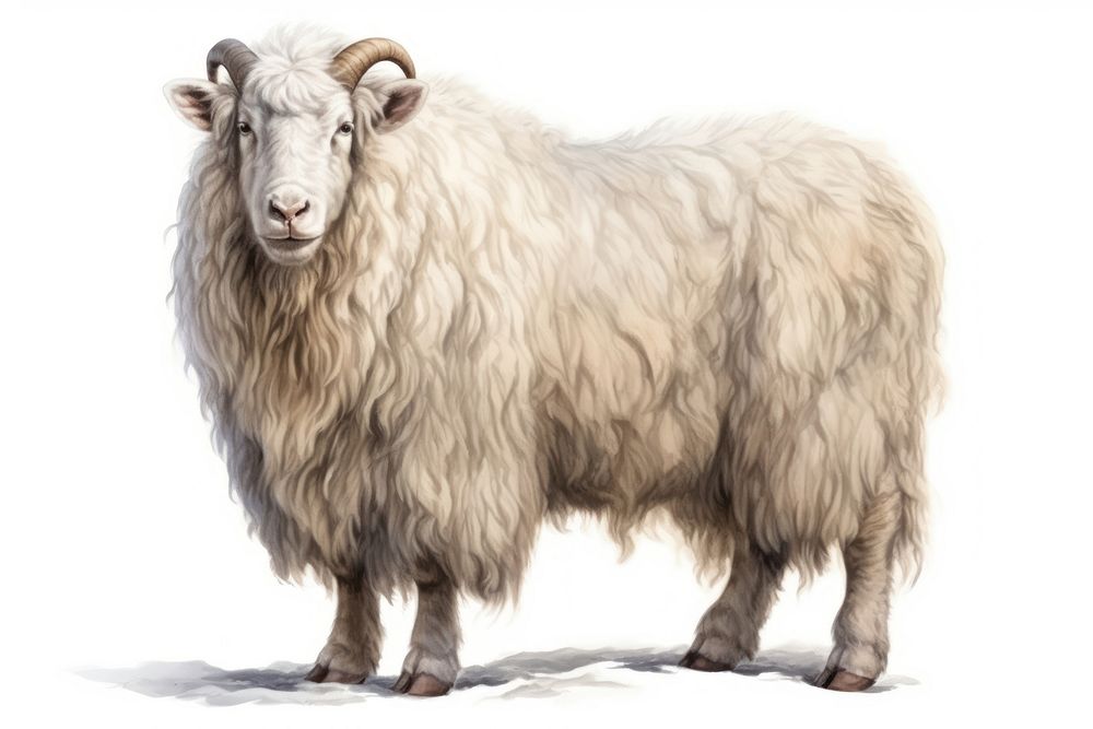 Angora goat watercolor livestock animal | Free Photo Illustration ...