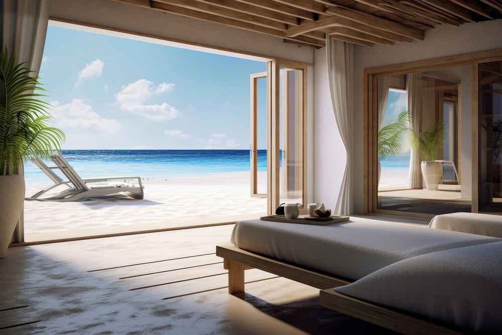 Resort room architecture furniture. | Free Photo - rawpixel