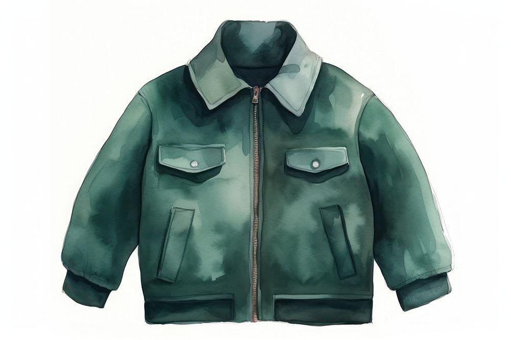 Green jacket, watercolor fashion illustration | Free Photo Illustration ...